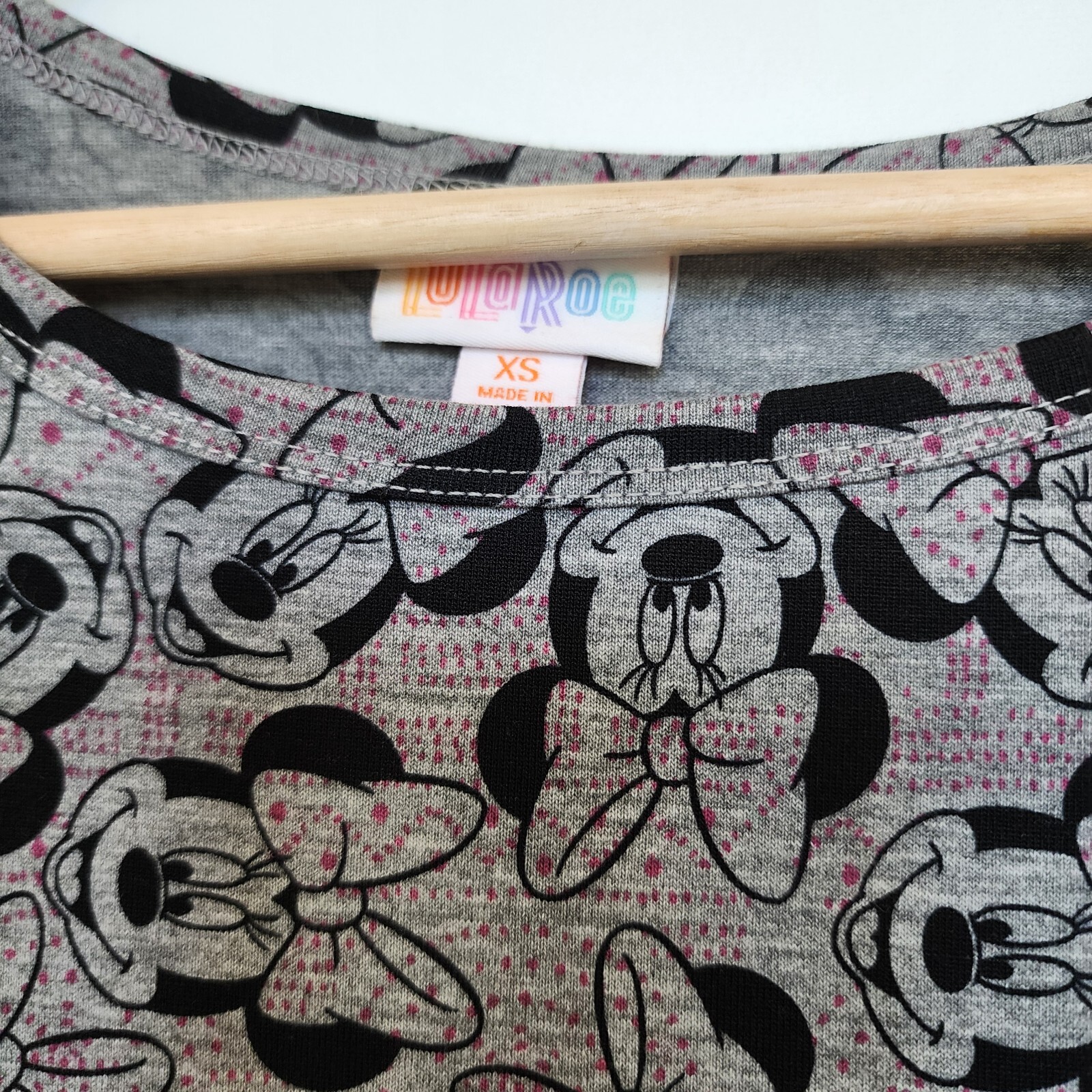 Lularoe Disney Carly Dress Size XS Womens Gray Minnie Mouse Hi Low | eBay