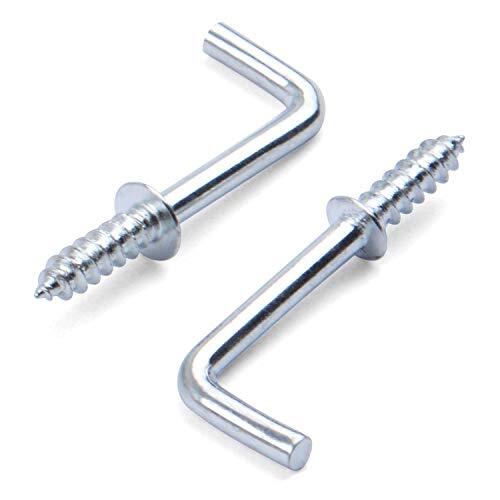 Metal Screw in Hooks, 100pcs 3/4 Inch Right Angle Screw Hooks Square ...