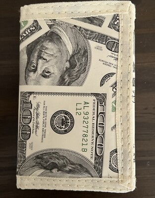 Money/Cash Print Trifold Wallet/ New With Zipper Closure | eBay