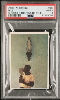 PSA 4 VG-EX Pele 1977 Errege #188 Rare Trading Card Glorias e Trofeus ...