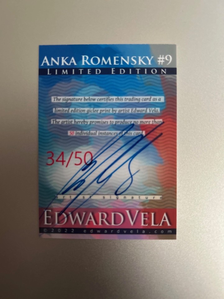 Anka Romensky #9 Art Card Limited 34/50 Edward Vela Signed (NUDE) | eBay