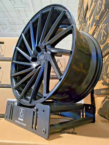 (4) 19" 1AV ZX1 Staggered Satin Black Wheels 5X112 AUDI BMW MERCEDES ...