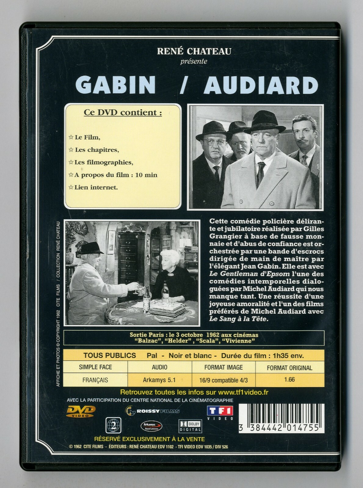 DVD RENE CHATEAU ★ LE CAVE SE REBIFFE - GABIN , AUDIARD ★ VIDEO | eBay UK