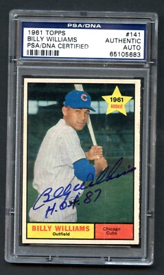 1961 Topps Autographed Billy Williams Rookie #141 Cubs - PSA Authentic ...