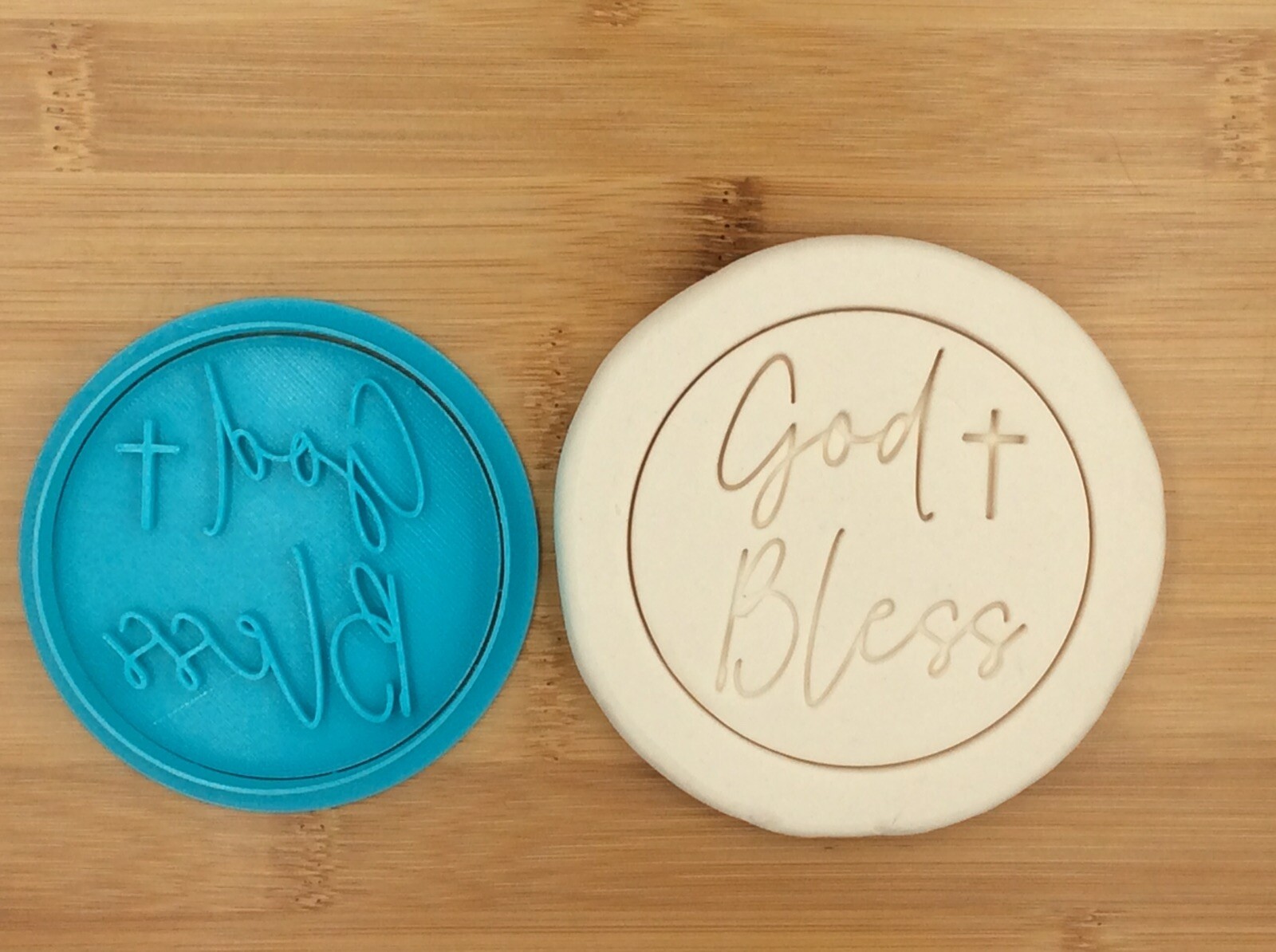God Bless Religion Baptism Christening Cookie Stamp Fondant Biscuit ...