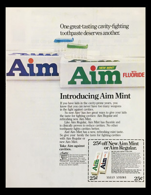 1982 Aim New Aim Mint Toothpaste Circular Coupon Advertisement | eBay