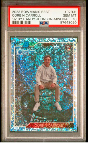 2023 BOWMAN'S BEST 1992 BOWMAN X R. JOHNSON CORBIN CARROLL MINI DIAMOND ...