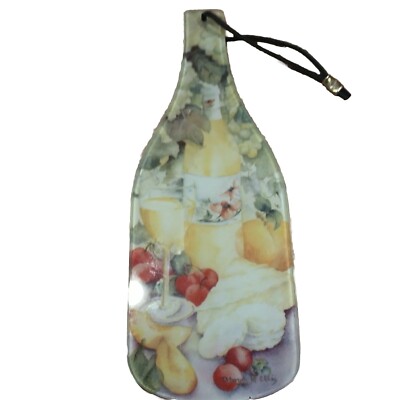 Deborah Reilly signed Glass Hanging Wine Shaped Cheese plate vintage | eBay