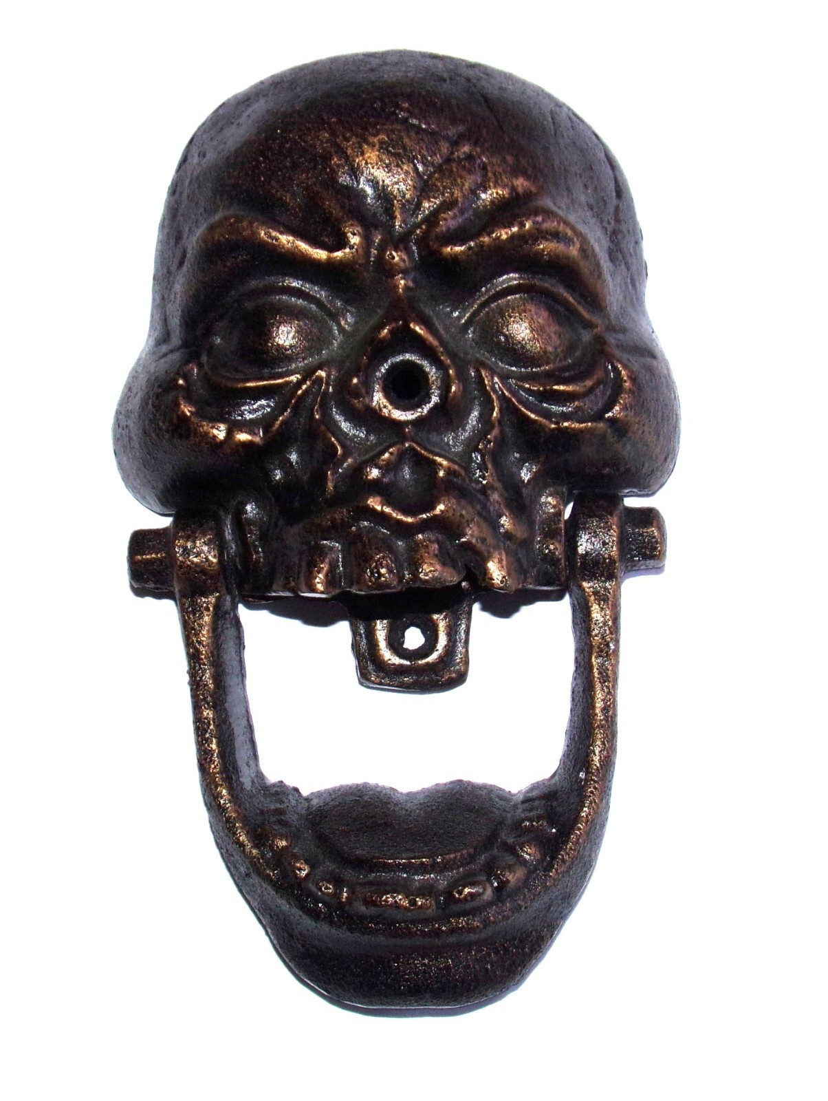 Skull Door Knocker Cast Iron Head Moveable Jaw Gothic Halloween ...