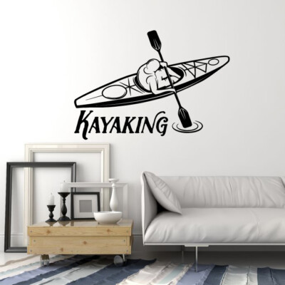 Vinyl Wall Decal Kayaking Water Sport Kayakers Kayak Art Stickers Mural ...