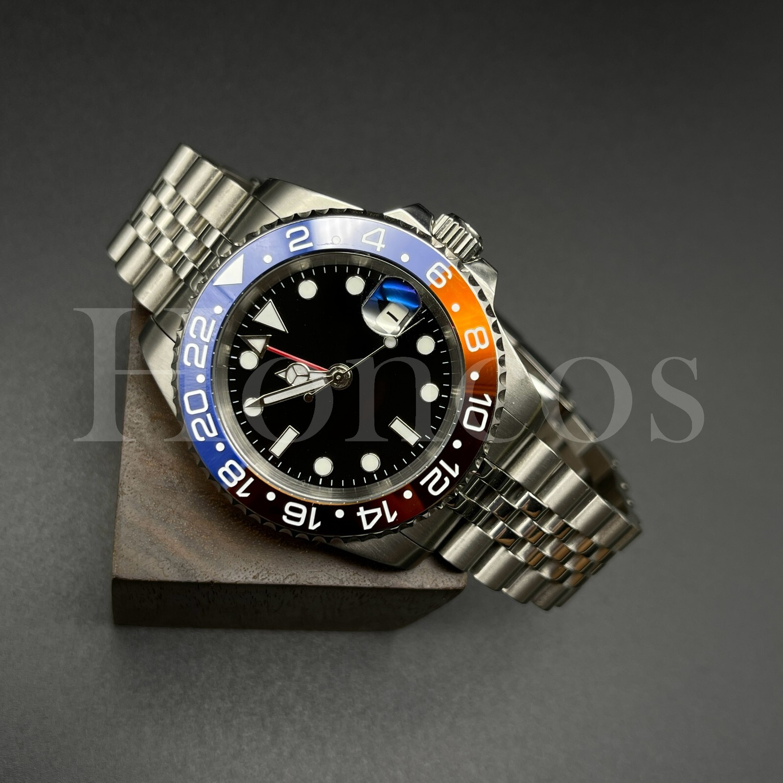 Custom Made GMT Pepsi Style Watch Automatic Movement BL/Red/WHT Bezel S ...