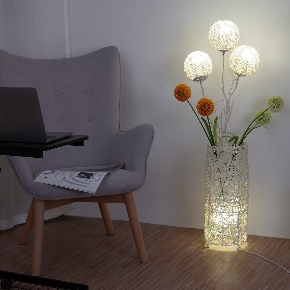 Modern Contemporary Tall Floor Lamp Decor Flowers lighting Living ...