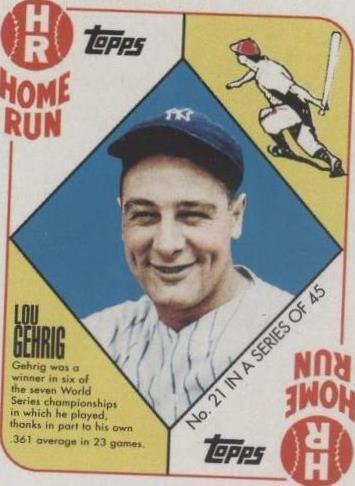 2010 Topps - Wal-Mart 1951 Design Blue Backs Lou Gehrig #21 for sale ...