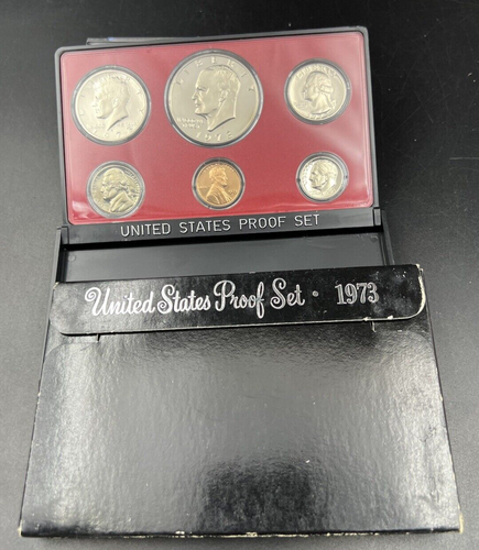 1973 S US Mint GEM Proof Set 6 Coin Clad Complete OGP with Eisenhower ...