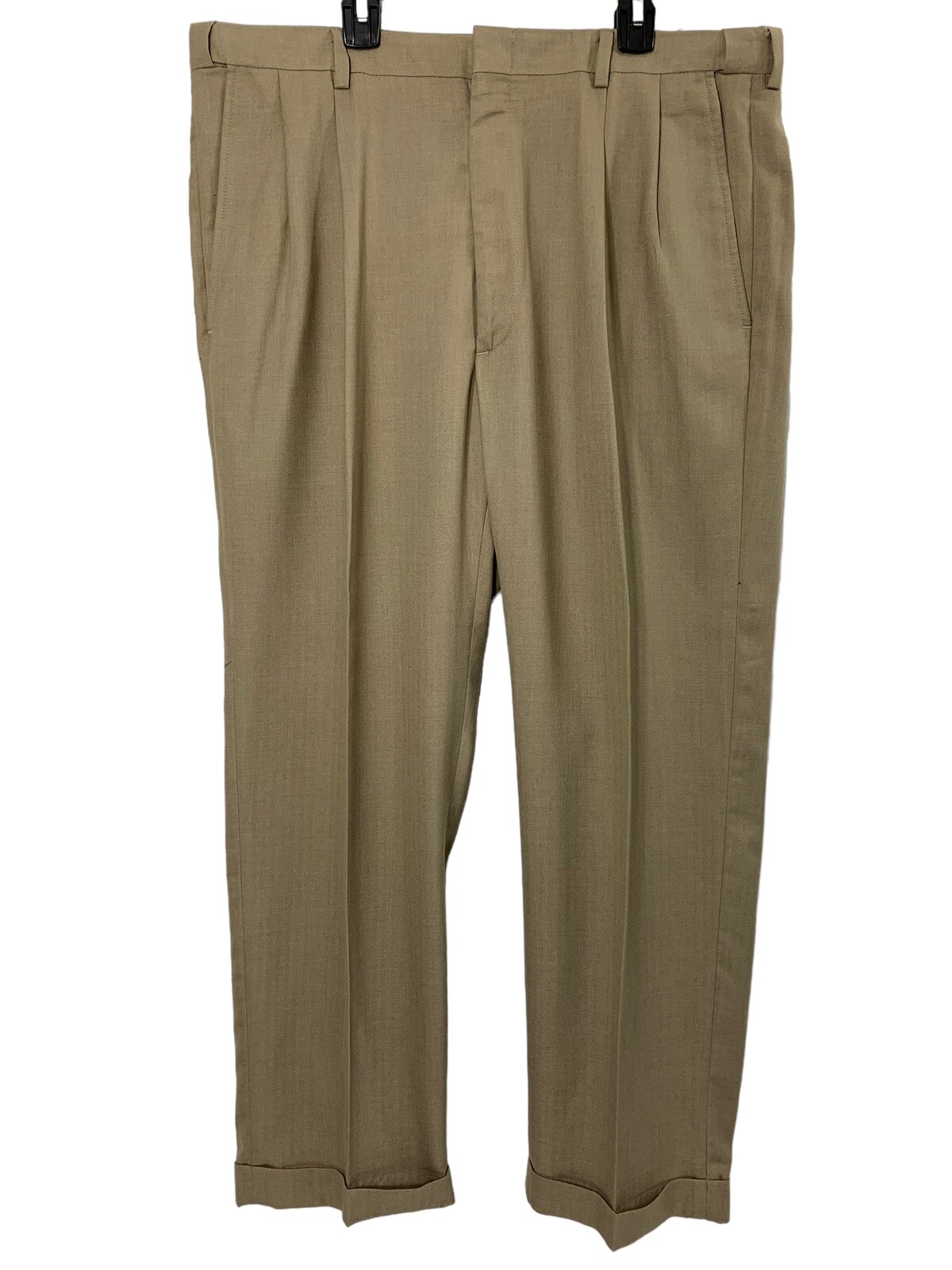 Haggar Dress Pants Mens 36 x 28.5 Light Brown Slacks Pleated Front ...