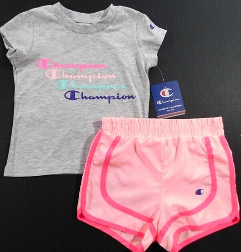 T-SHIRT & SHORTS SET--CHAMPION--Girl 2 Pc ACTIVEWEAR--SIZE 2T--BRAND ...