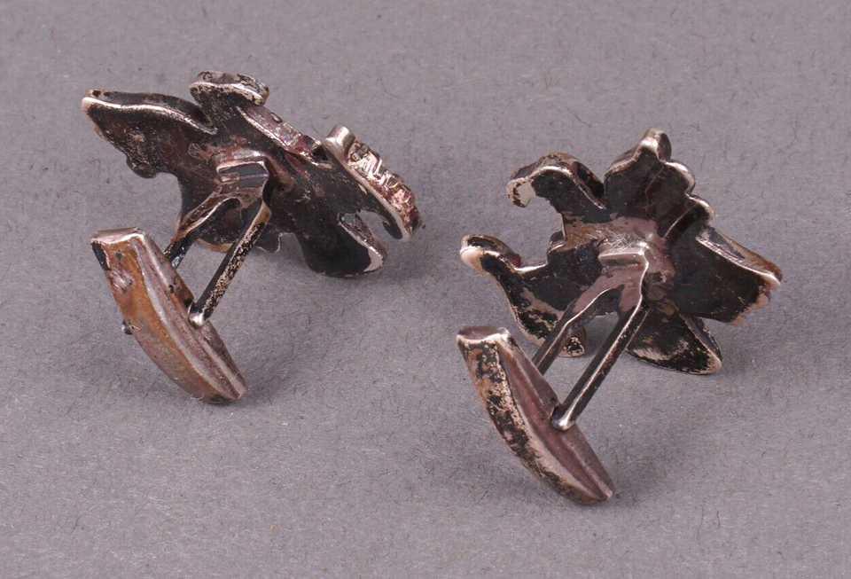 Zuni Modernist Vintage Bald Eagle Sterling Silver Turquoise Gem Inlay ...