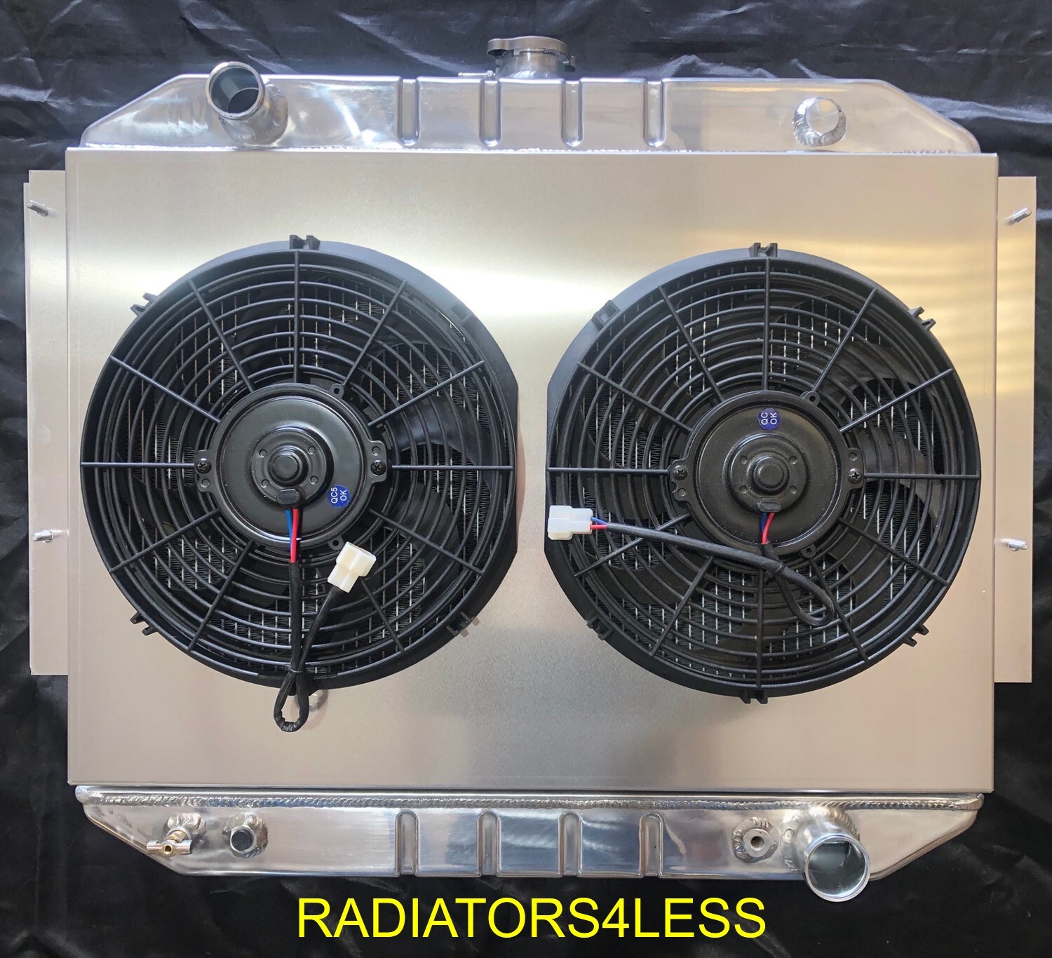 3 ROW ALUMINUM RADIATOR SHROUD 12" FANS 70-78 DODGE RAMCHARGER D100 ...
