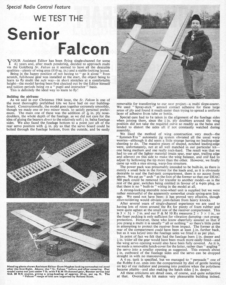 Carl Goldberg Model Airplane Plans (RC): Senior Falcon 69" Competition ...