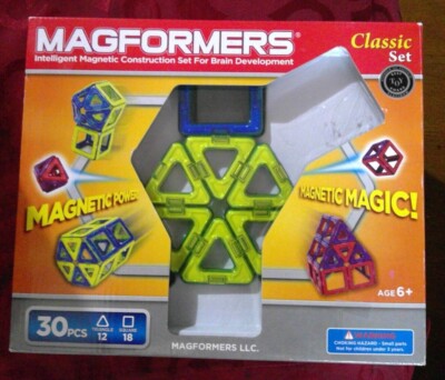 Magformers Classic Set; 30 Pieces, Magnetic Construct for Brain ...
