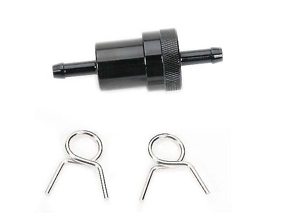 1/4" Aluminum Cleanable Clear Glass Inline Mini Fuel Filter Universal ...