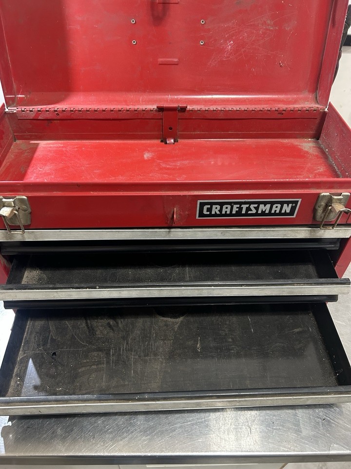 Craftsman Metal Tool Box 20.5” x 12” x 9” 3 Drawer Red Mint | eBay