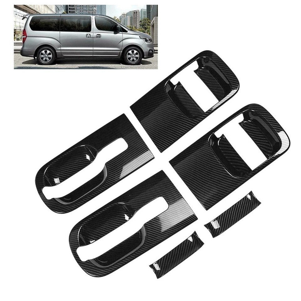 Car Exterior Trim Door Handle Cover Carbon Fiber Style Tool-free ...