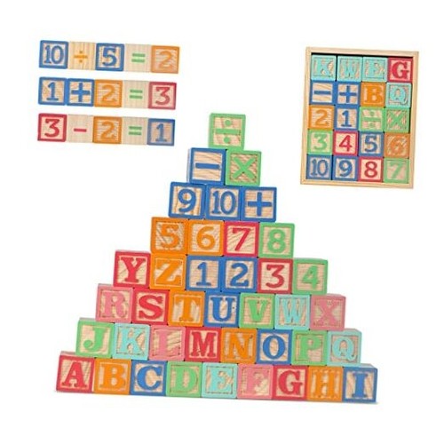 ABC Wooden Building Blocks for Toddlers 3 Large, 40 PCS 40 abc blocks ...