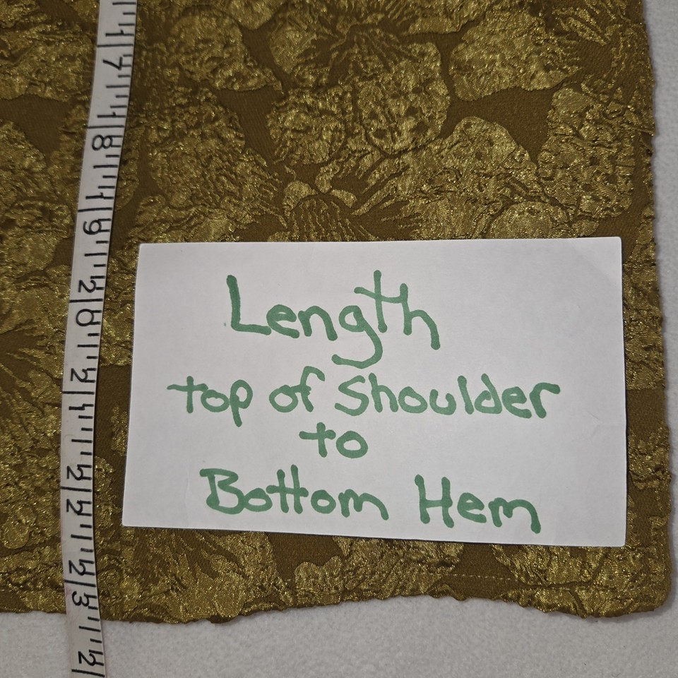 Endless Rose Floral Jacquard Puff Sleeve Blouse Top L Gold Party Formal ...