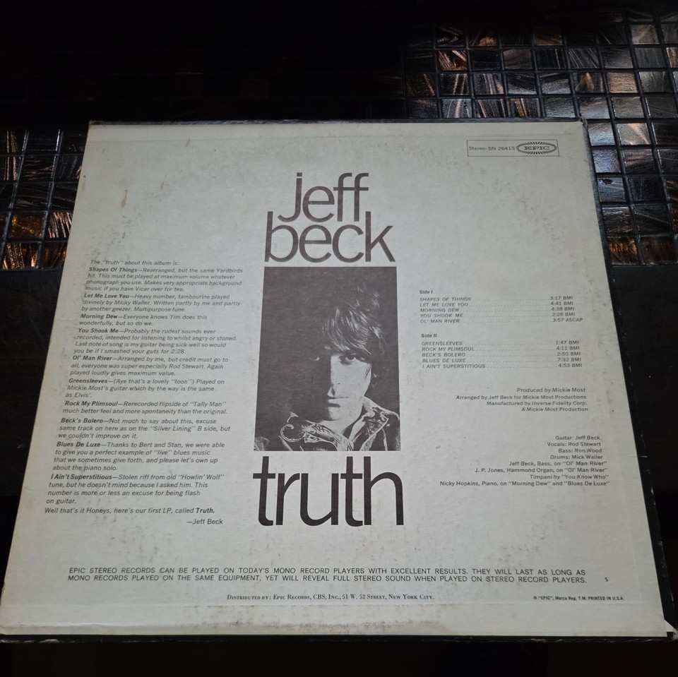 🔥JEFF BECK~TRUTH~Original Terre Haute Pressing(1968) Yellow Label | eBay