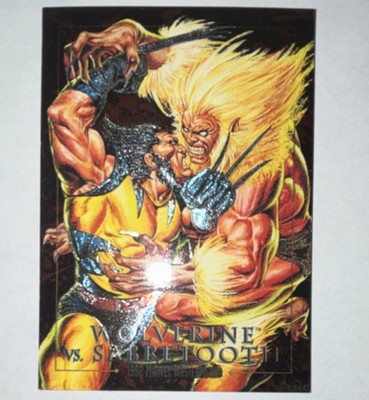 Marvel Masterpieces SkyBox 1993 Wolverine vs. Sabretooth 3-D Insert ...
