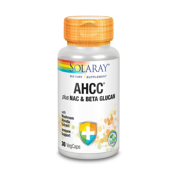 Solaray AHCC Plus NAC & Beta Glucan Immune Supprt Supplement - 30 ...