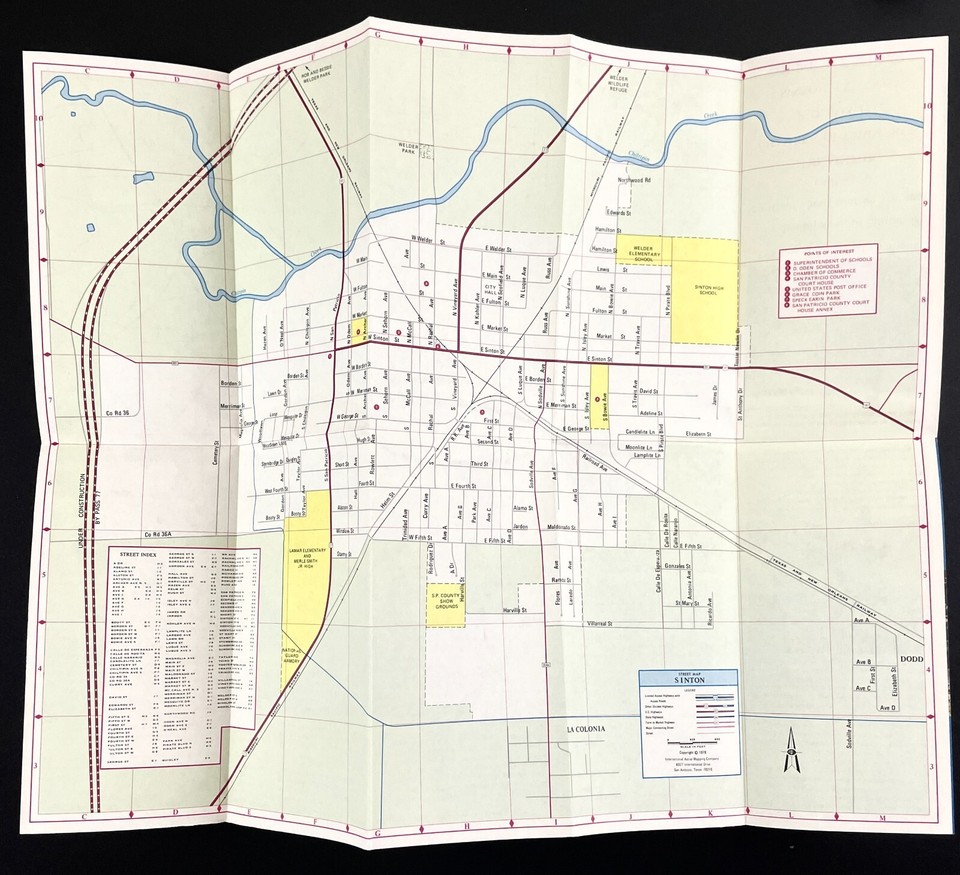1973 Sinton Texas Vintage Travel Tourist Vicinity Brochure Map Local ...