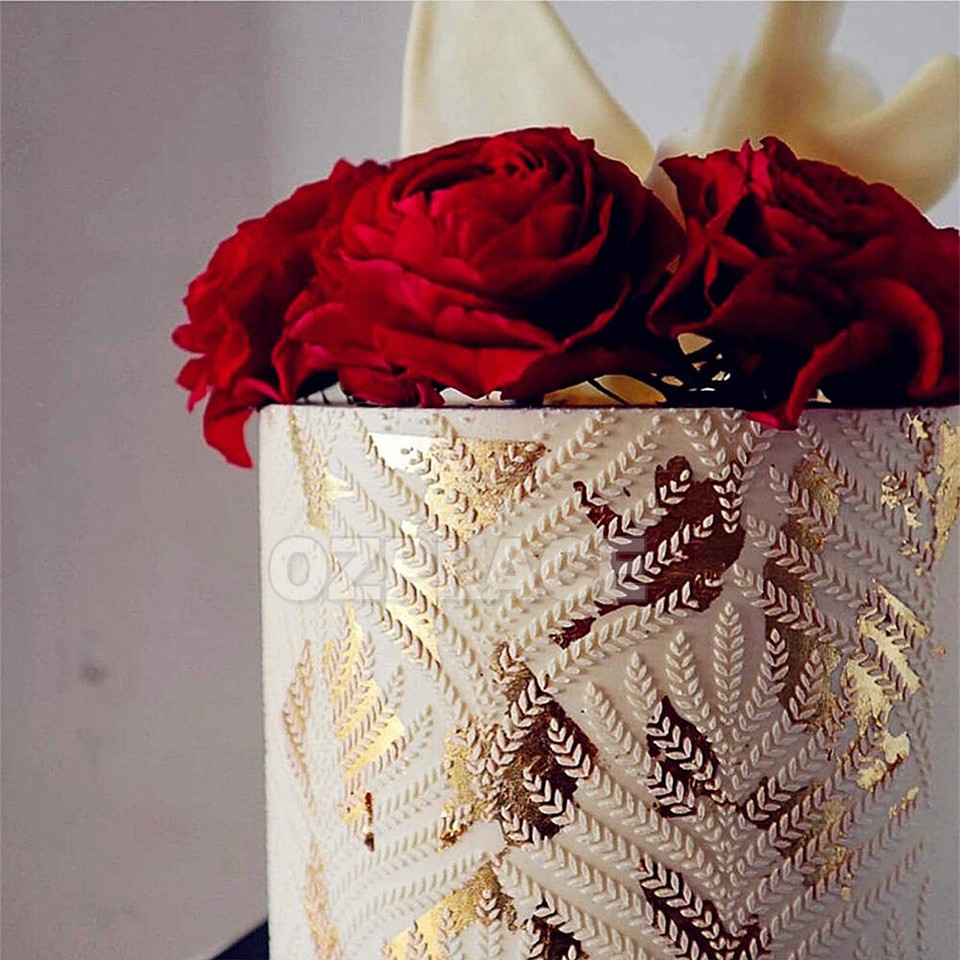 3pcs Cake Baking Decor Fondant Layering Stencil Template Edge Spray ...