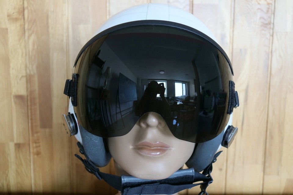 US Air Force Fighter Pilot Aviator Flight Helmet Black Sun Visor $700 ...