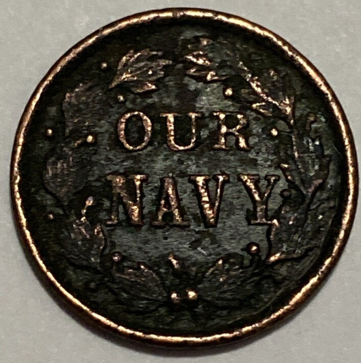 1864 - Civil War Token - Our Navy Warship Moniter and Stars Exact ...