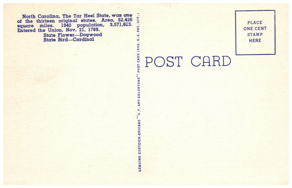 Postcard North Carolina State Toast Card | eBay