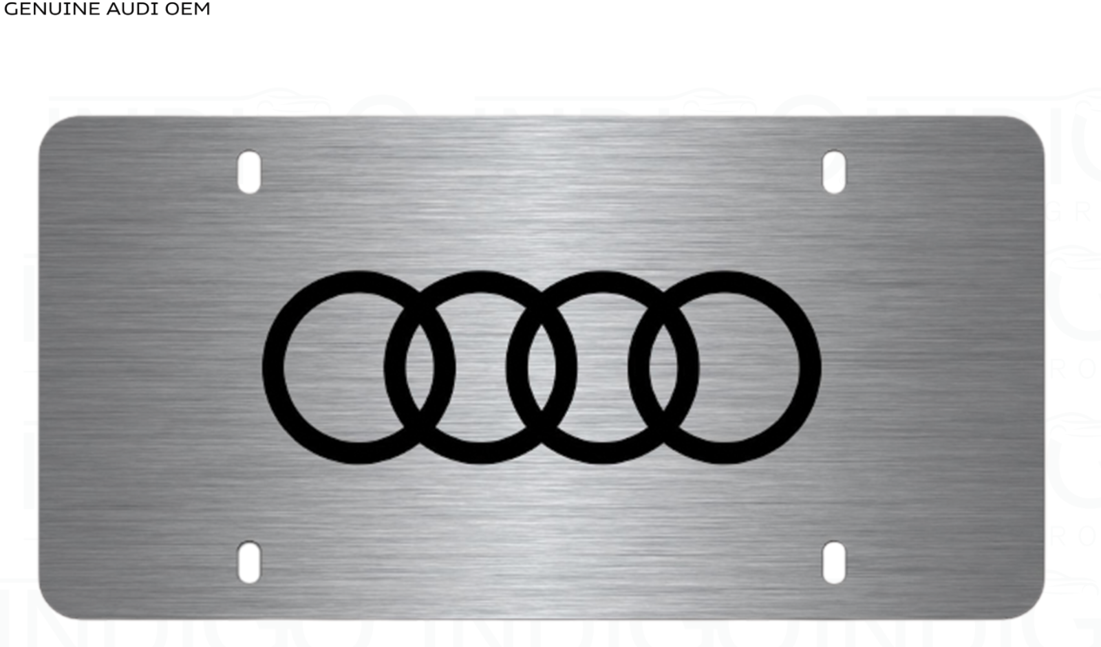 AUDI OEM Laser-etched Audi Rings Vanity Plate, brushed stainless ...