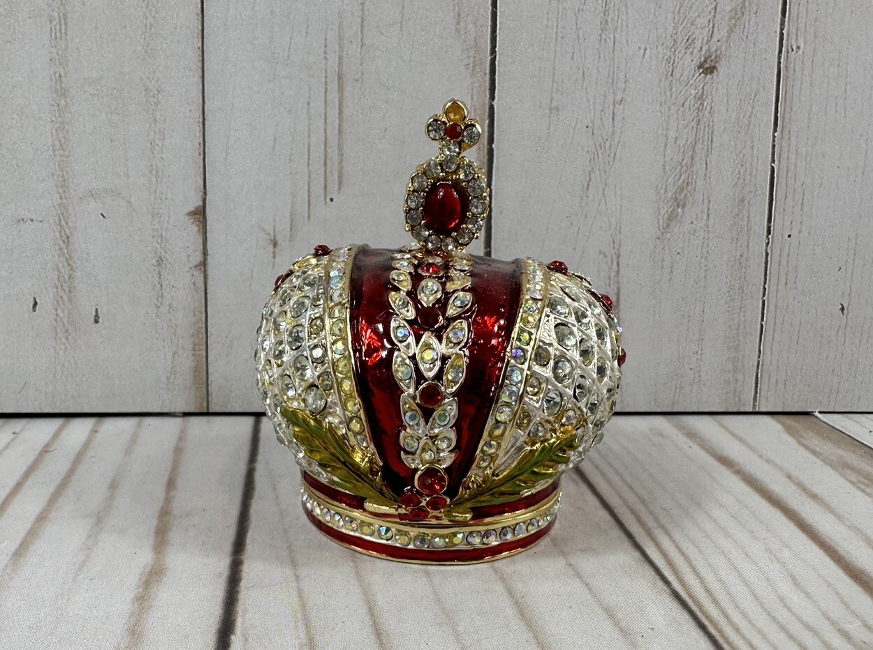 The Museum Store Trinket Box Royal Crown, Enamel Painted ...