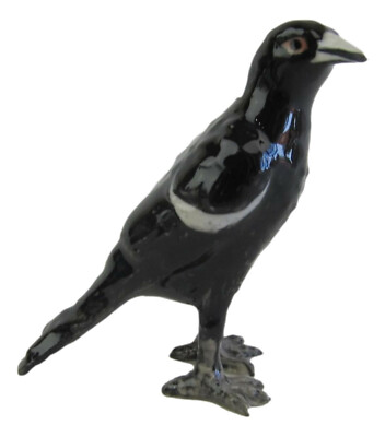Miniature Ceramic Magpie Bird Figurine Approx 4.5cm High | eBay Australia