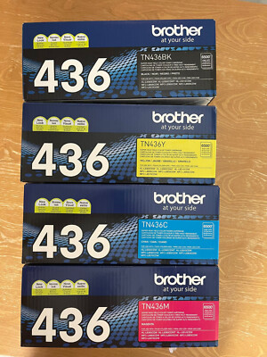 Brother TN436 High Yield OEM Toner Cartridge 4 Pack (BK/M/C/Y) - New | eBay