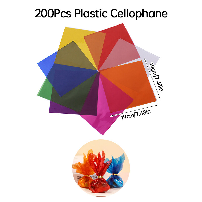 Colored Transparency Cellophane Wrapping Paper Treat Candy Party Gift ...