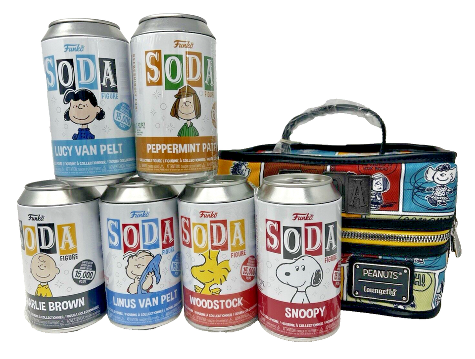 PEANUTS 6-Pack Cooler Funko Vinyl SODA CHASE SET Loungefly Snoopy ...
