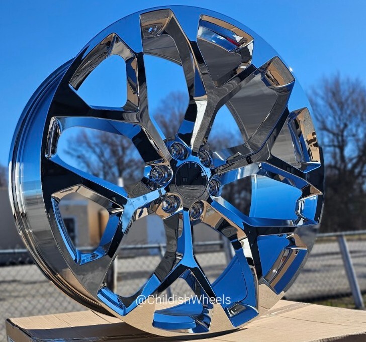 26" Inch Chrome Replica Snowflake Wheels Rims +31 348 G09 Silverado 24 ...