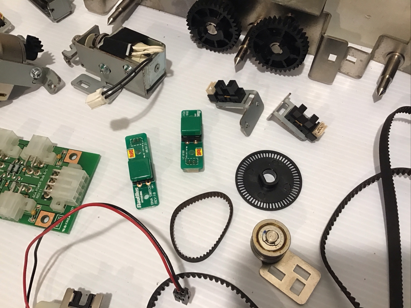 LOT of Nautilus Hyosung ATM Dispenser Parts Belts Motor Solenoid Sensor ...