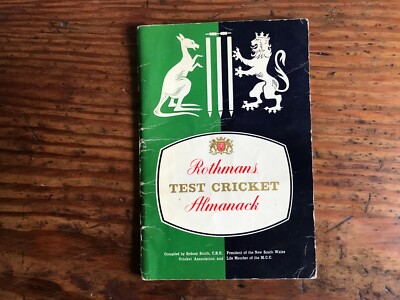 Rare Rothmans Test Cricket Almanack Booklet 178 Test Match records 1876 ...