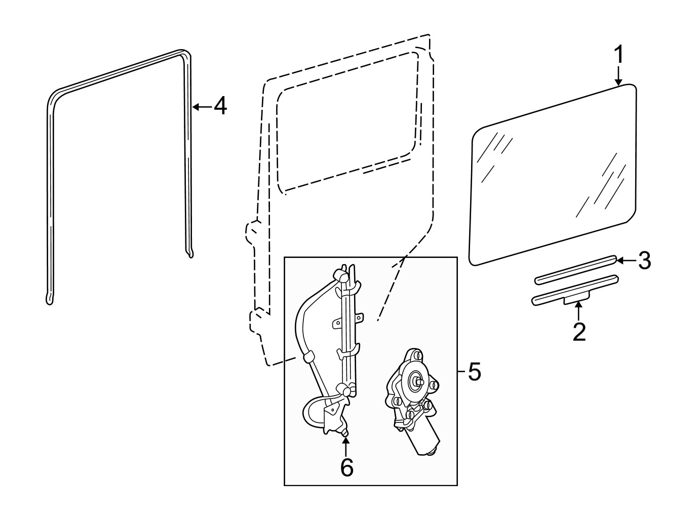 Genuine OEM Window Regulator Rear Passenger w/ Motor for Mercedes ...