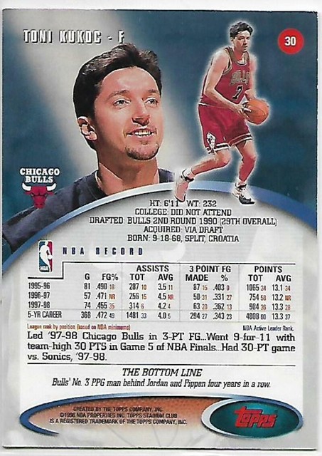 1998-99 Topps Stadium Club - #30 Toni Kukoc for sale online | eBay