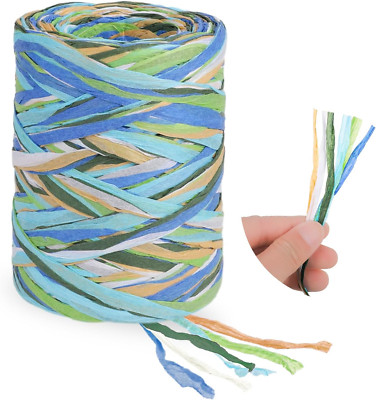 Colored Raffia Paper Ribbon, 6 Colors Packing Paper String, 262 Feet ...
