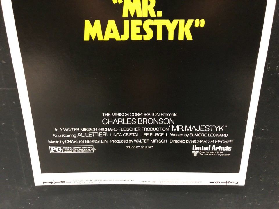 original 1974 MR MAJESTYK Insert Movie Poster 14 x 36 style B CHARLES ...